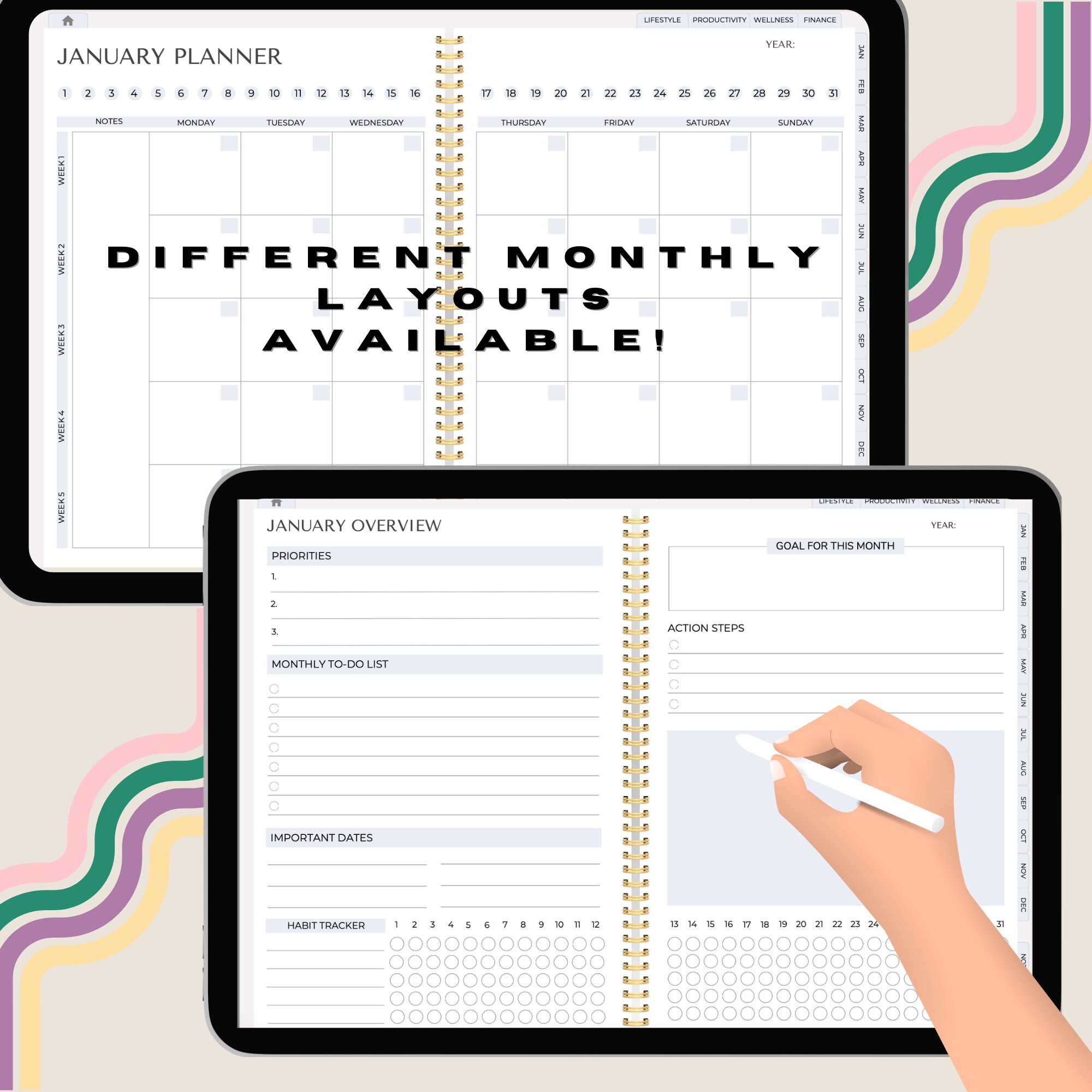 2024 Digital Planner - That Girl Planner|undated Digital Planner|ipad ...