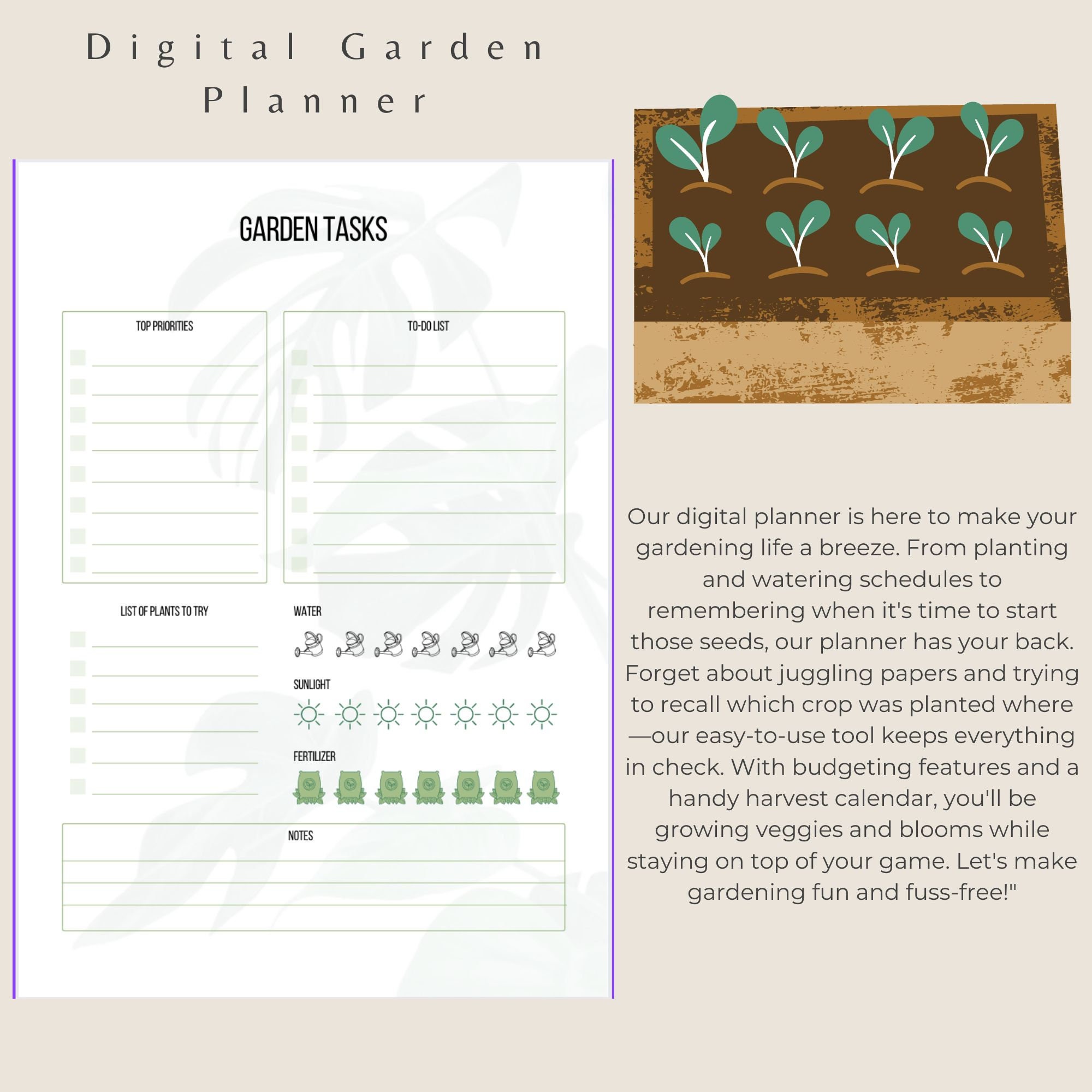 Digital Garden Planner - Vegetable Garden Planner for Gardener ...