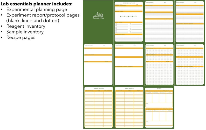 Lab Essentials Planner | Experiment Planning | Protocol and Results ...