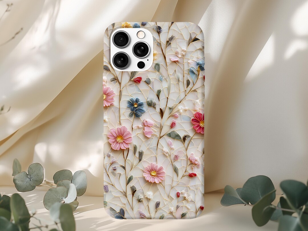 Stained Glass Effect Mag Safe Case,wildflower Mosaic Floral Design - Etsy