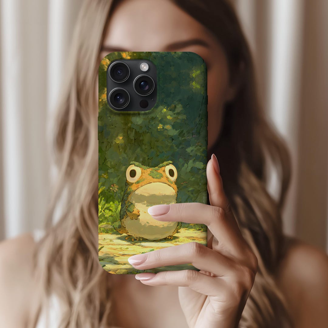 Cute Frog Phone Case:kawaii Woodland Art, Bright Sunny Forest Aesthetic ...