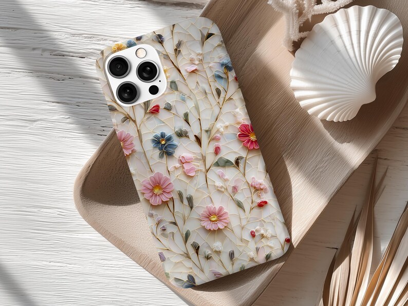 Stained Glass Effect Mag Safe Case,wildflower Mosaic Floral Design - Etsy