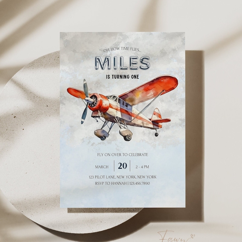 Airplane Invitation - Etsy