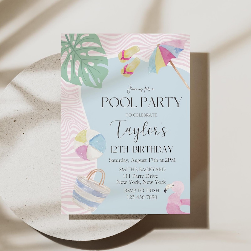 Pool Party Invitation - Etsy