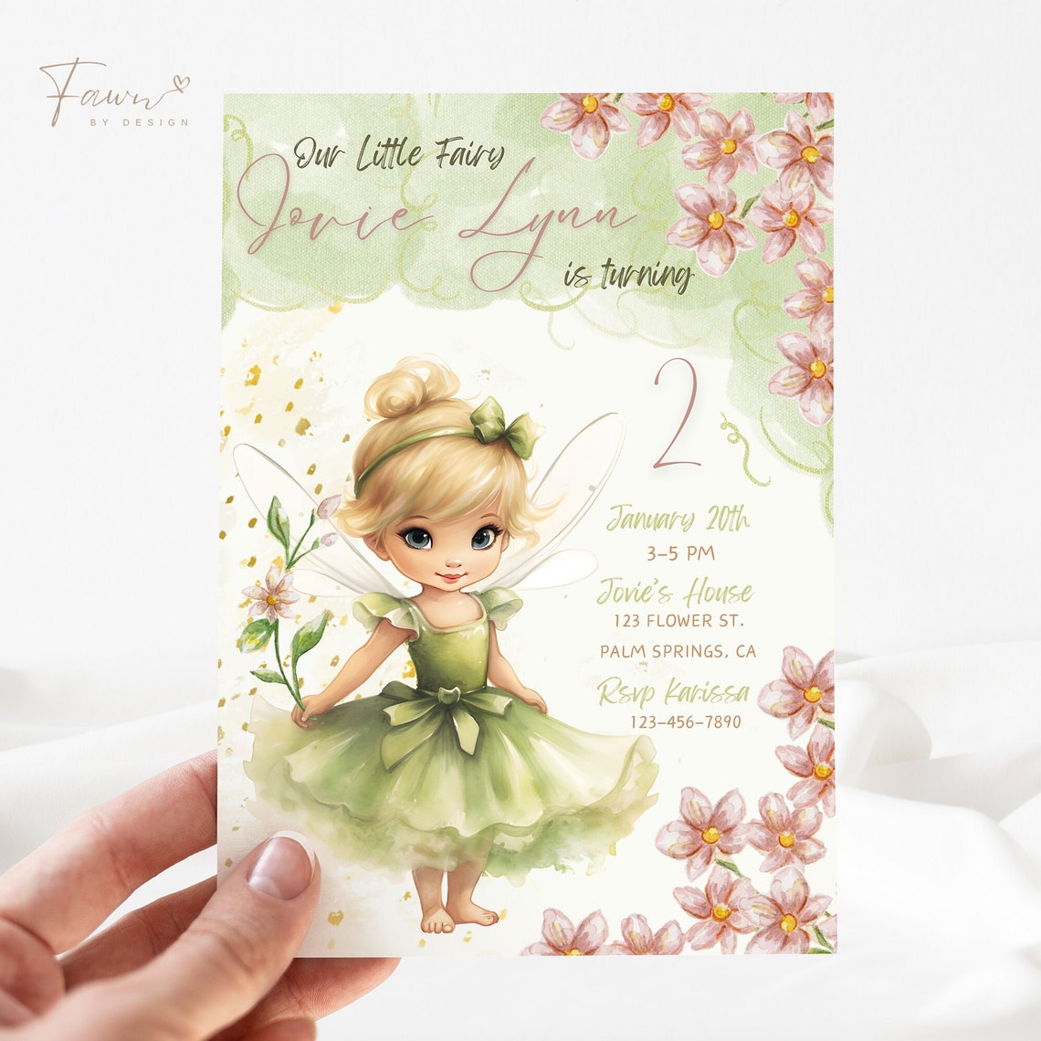 Editable Tinkerbell Fairy Birthday Invitation Printable Tinker Bell