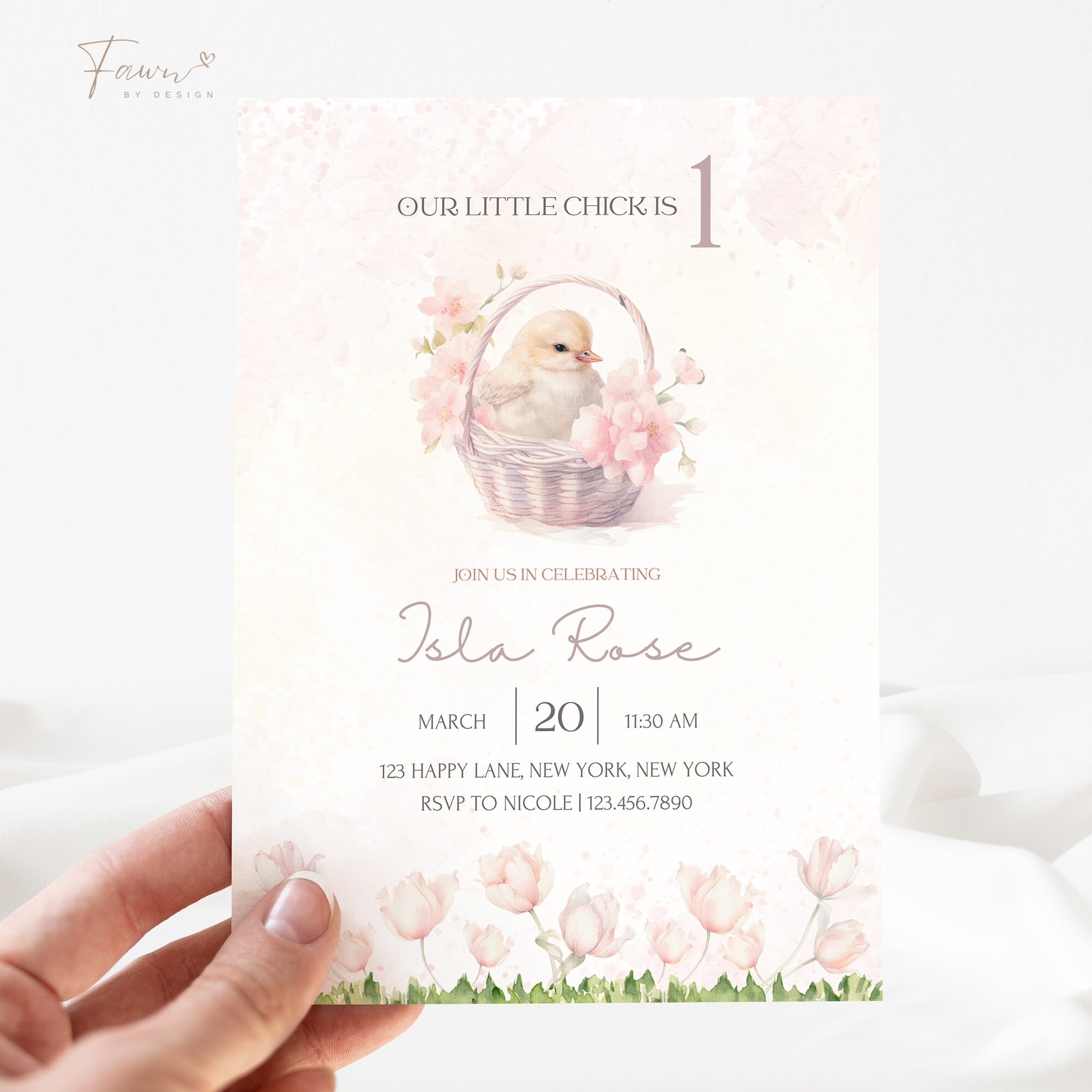 Editable Chicken Birthday Invitation, Little Chick Party Invitation ...