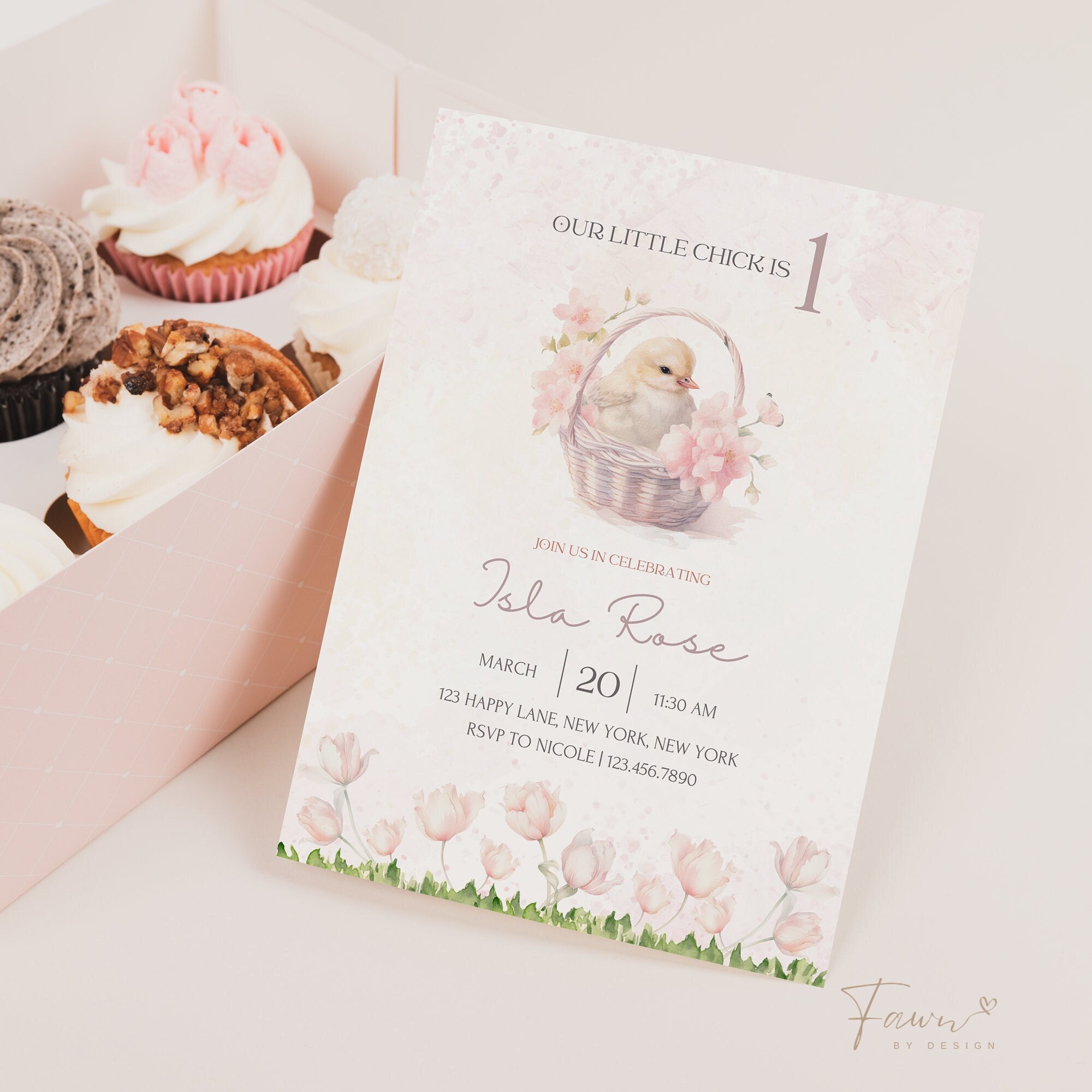 Editable Chicken Birthday Invitation, Little Chick Party Invitation ...