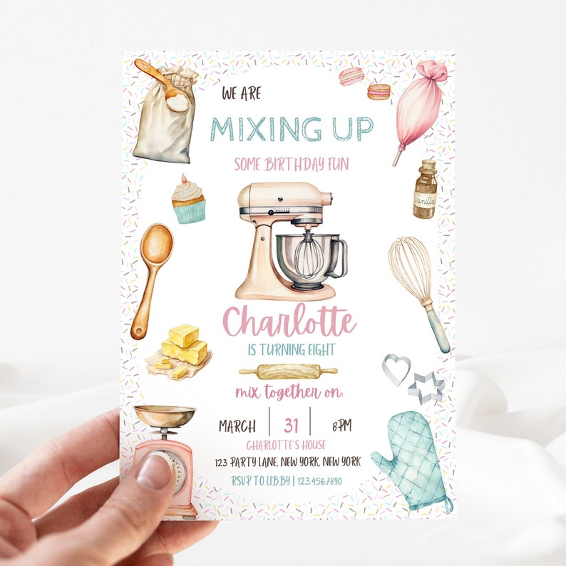 Editable Baking Birthday Invitation: Cooking Party Invite (digital) - Etsy
