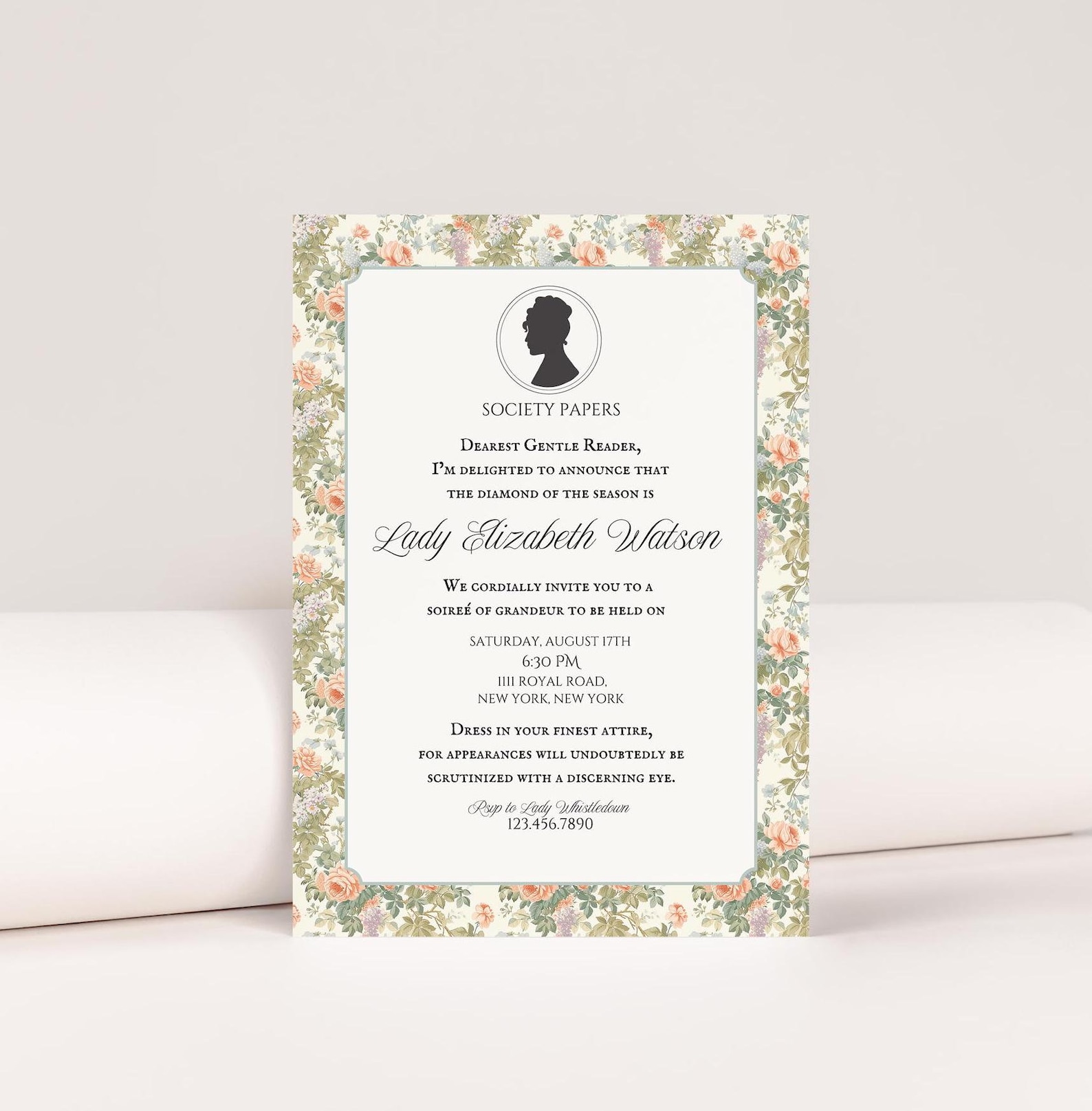 Bridgerton Editable Invitation: Regency Garden Party Theme (digital ...
