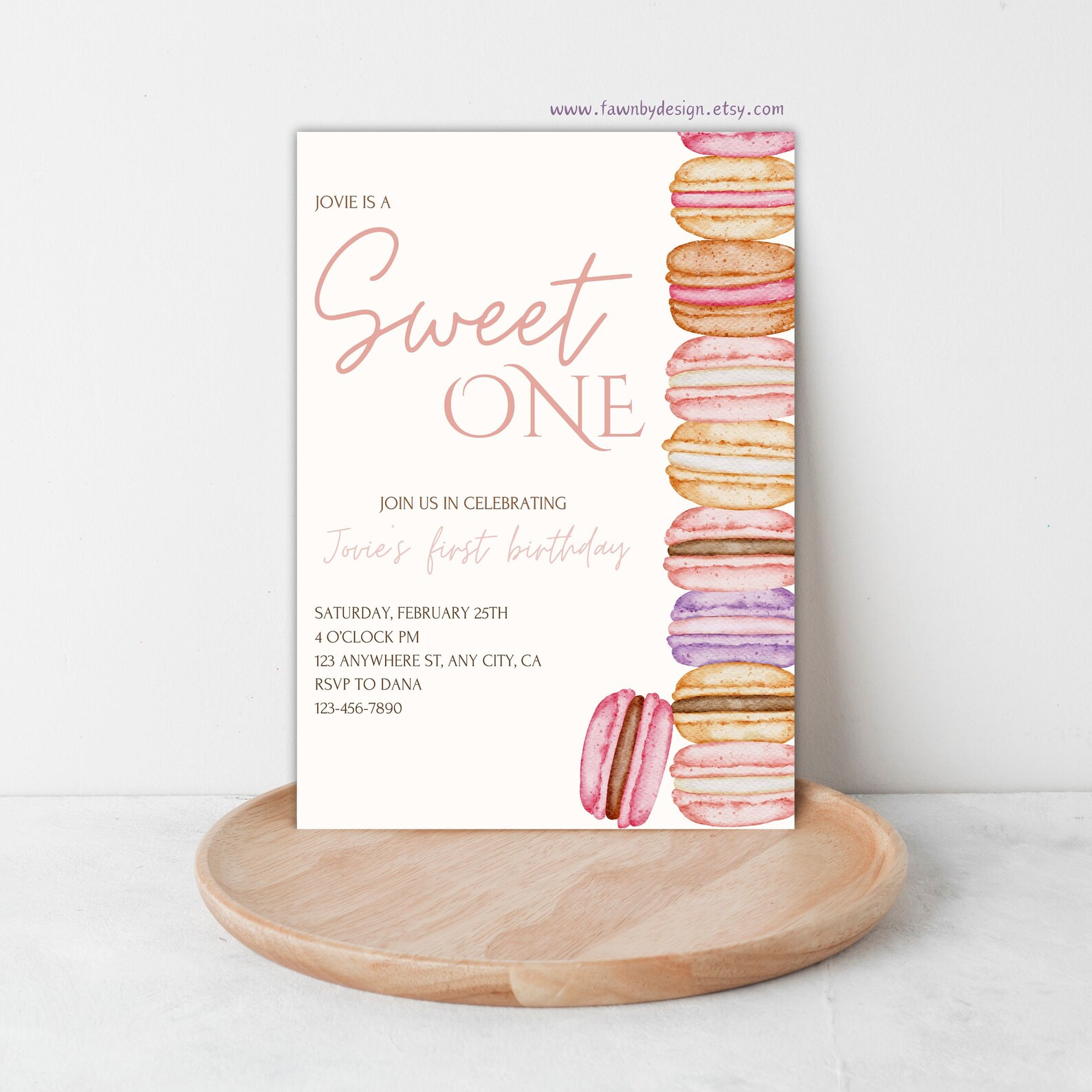 Editable Sweet One Invitation, Pastel Sweets Birthday Invitation ...