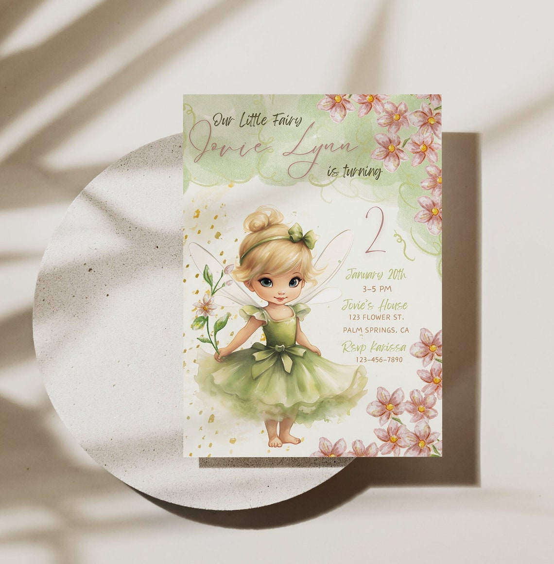 Editable Tinkerbell Fairy Birthday Invitation Printable Tinker Bell