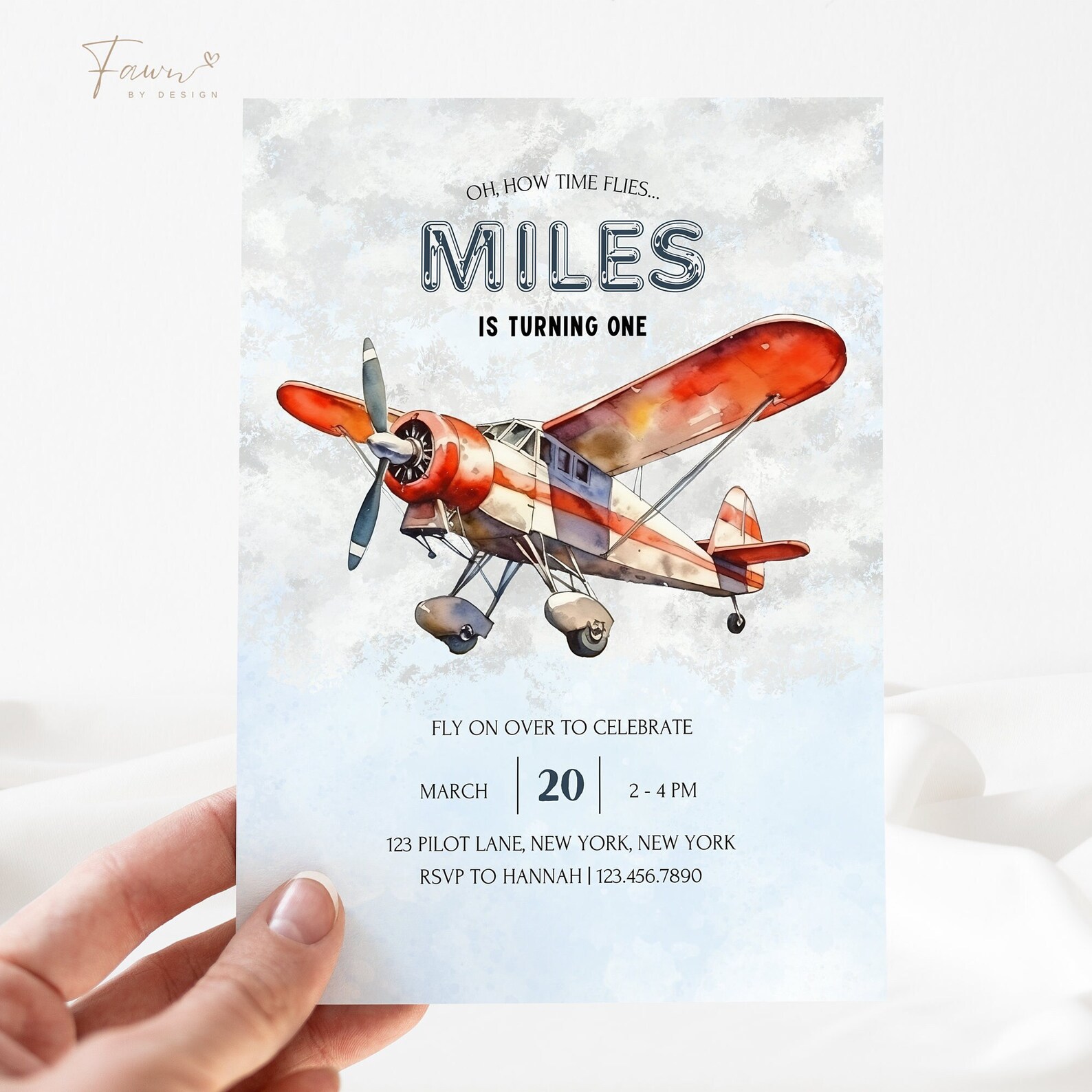 Editable Airplane Birthday Invitation Template, Modern Plane Invitation, Airplane Invitation ...