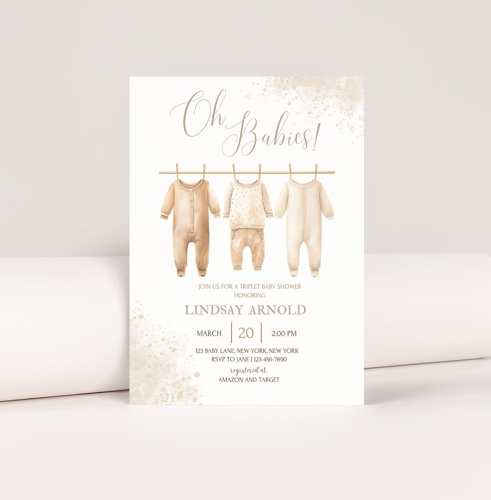 Triplet Baby Shower Wording