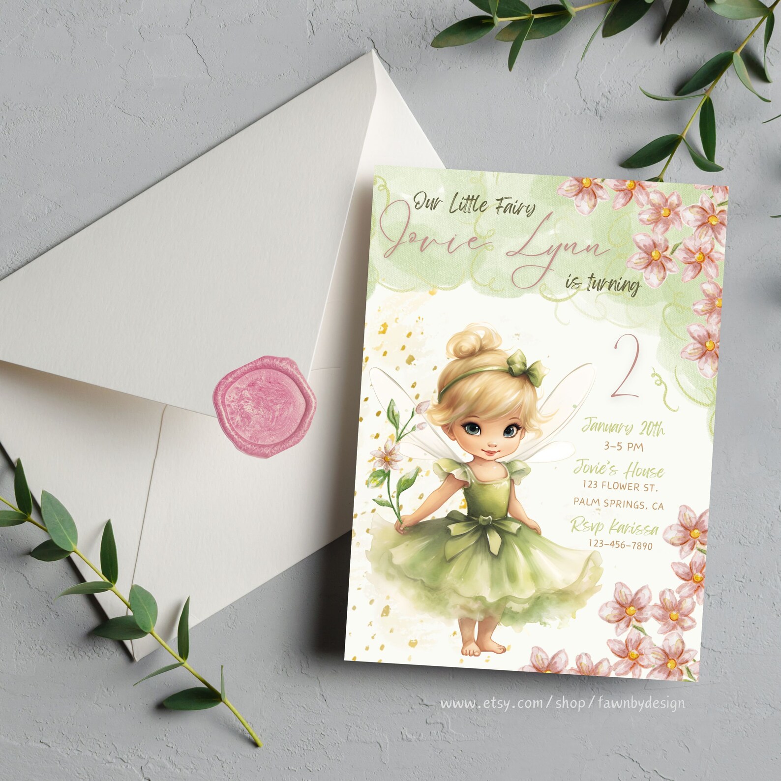 Editable Tinkerbell Fairy Birthday Invitation Printable Tinker Bell