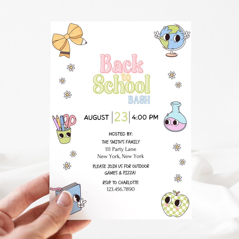 Editable Back to School Party Invitation, Back to School Bash Invite ...