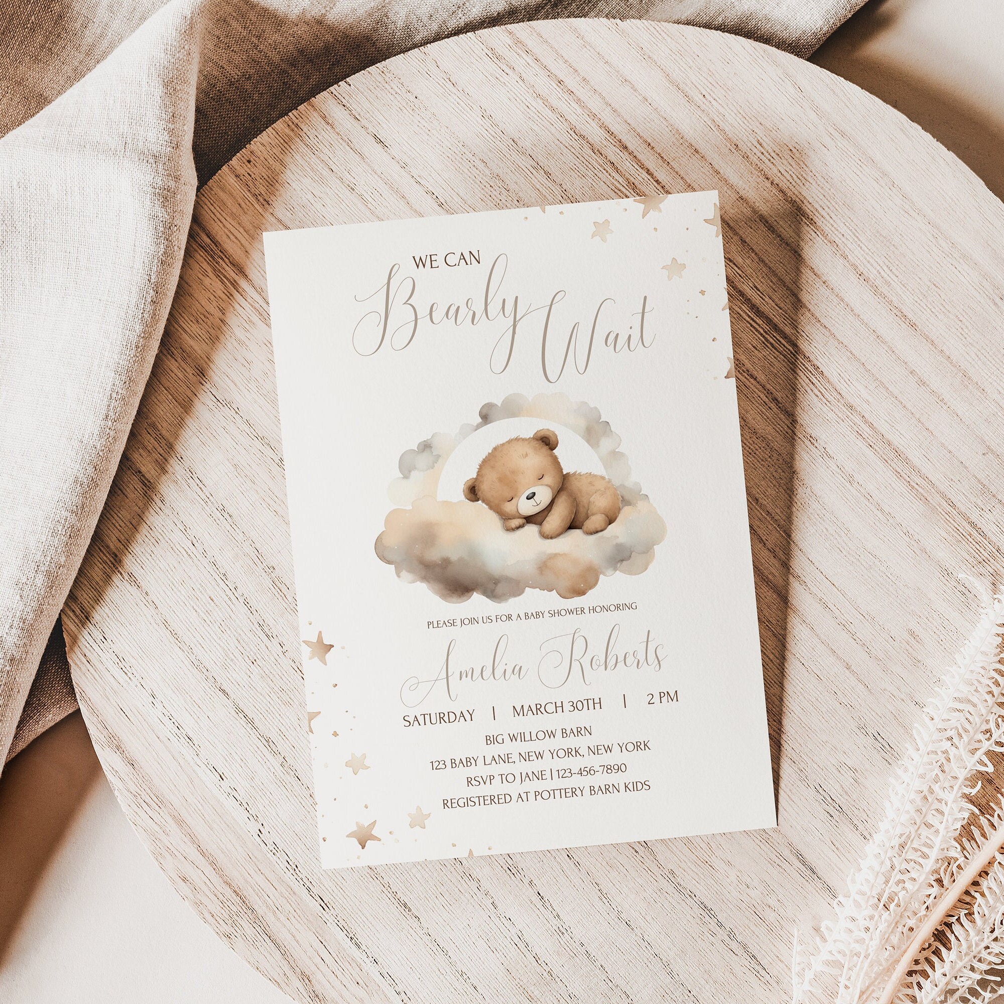 Editable We Can Bearly Wait Invitation Bundle, We Can Bearly Wait Baby ...