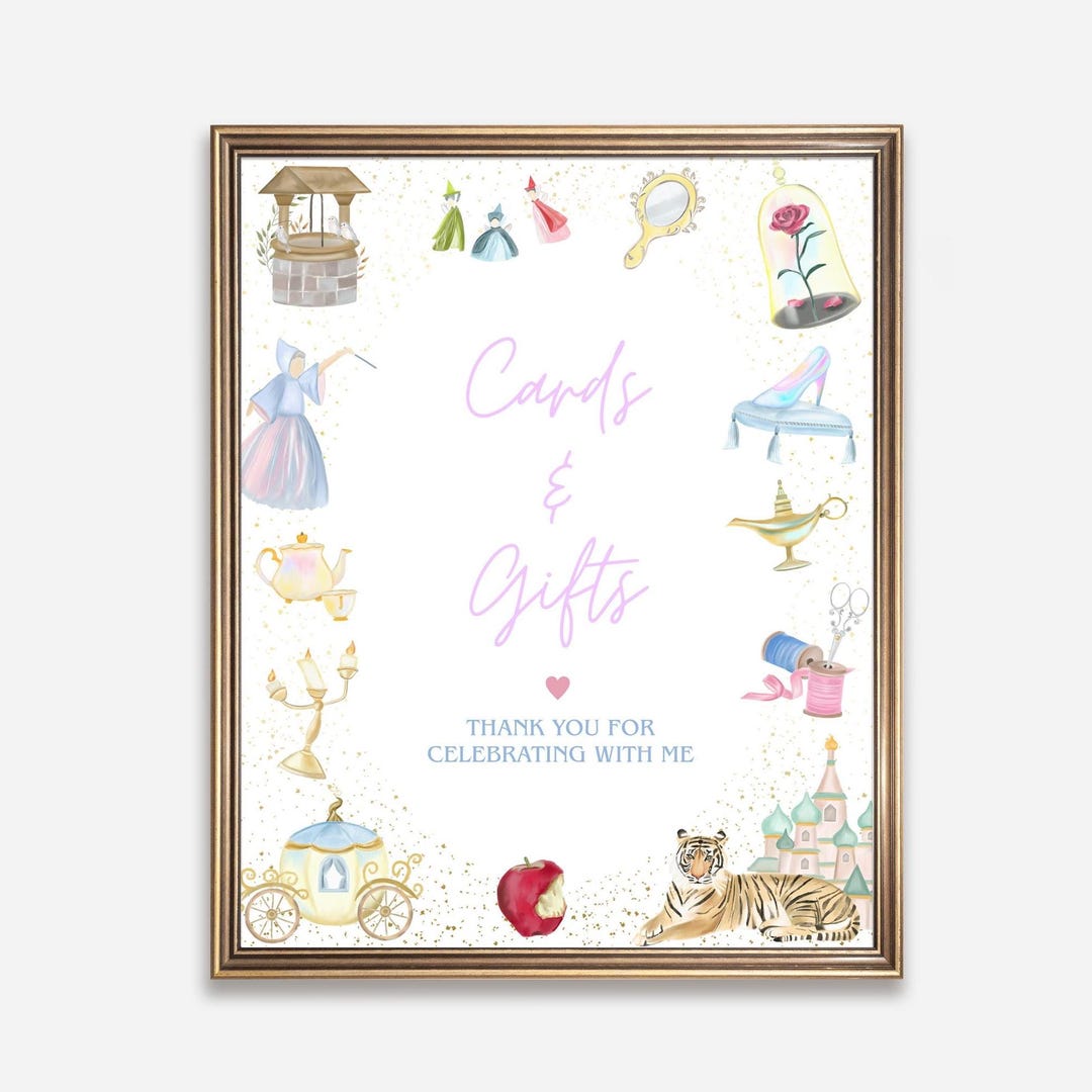 Editable Once Upon A Time Princess Cards and Gifts Sign Template ...