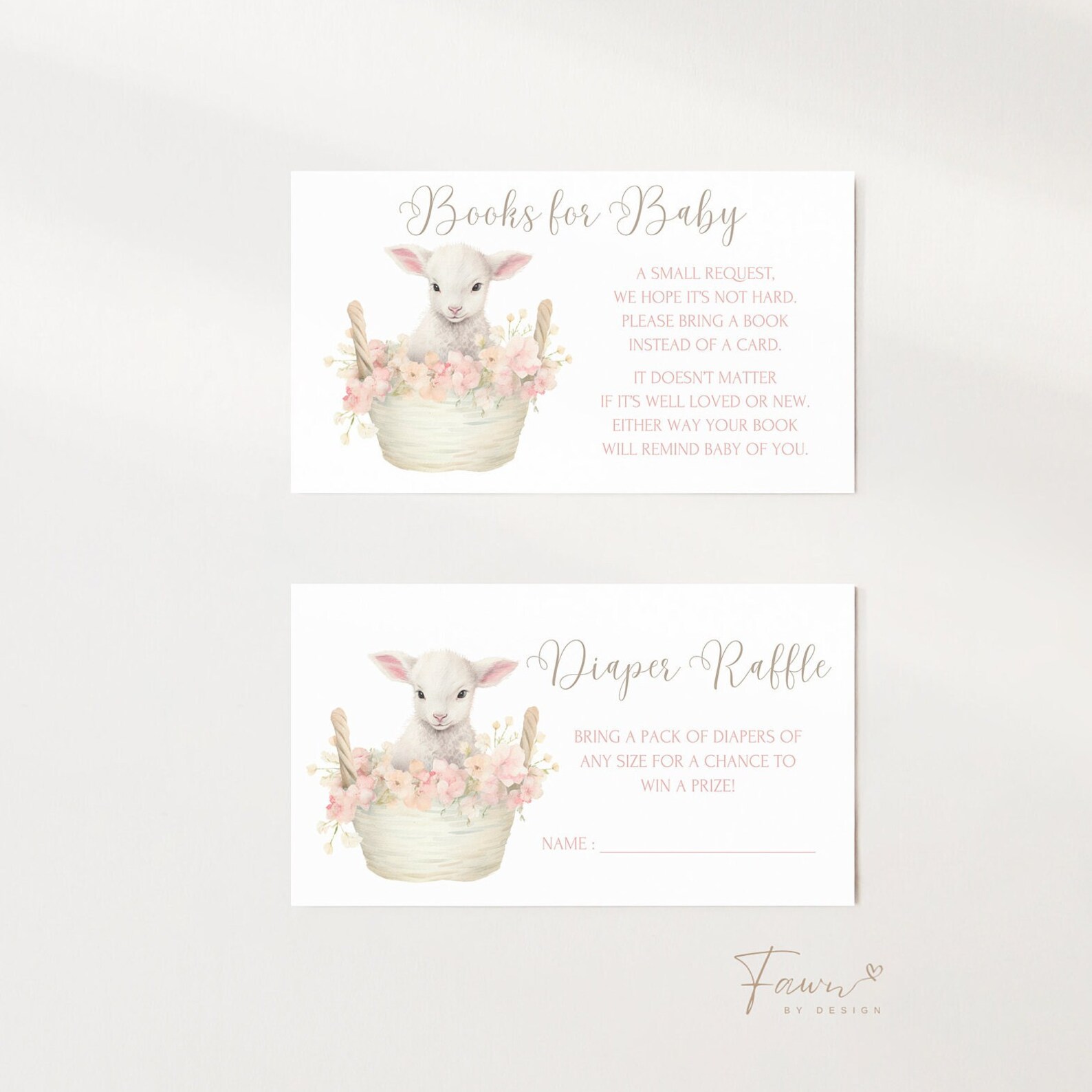 Editable Little Lamb Neutral Baby Shower Invitation Bundle , Sheep ...