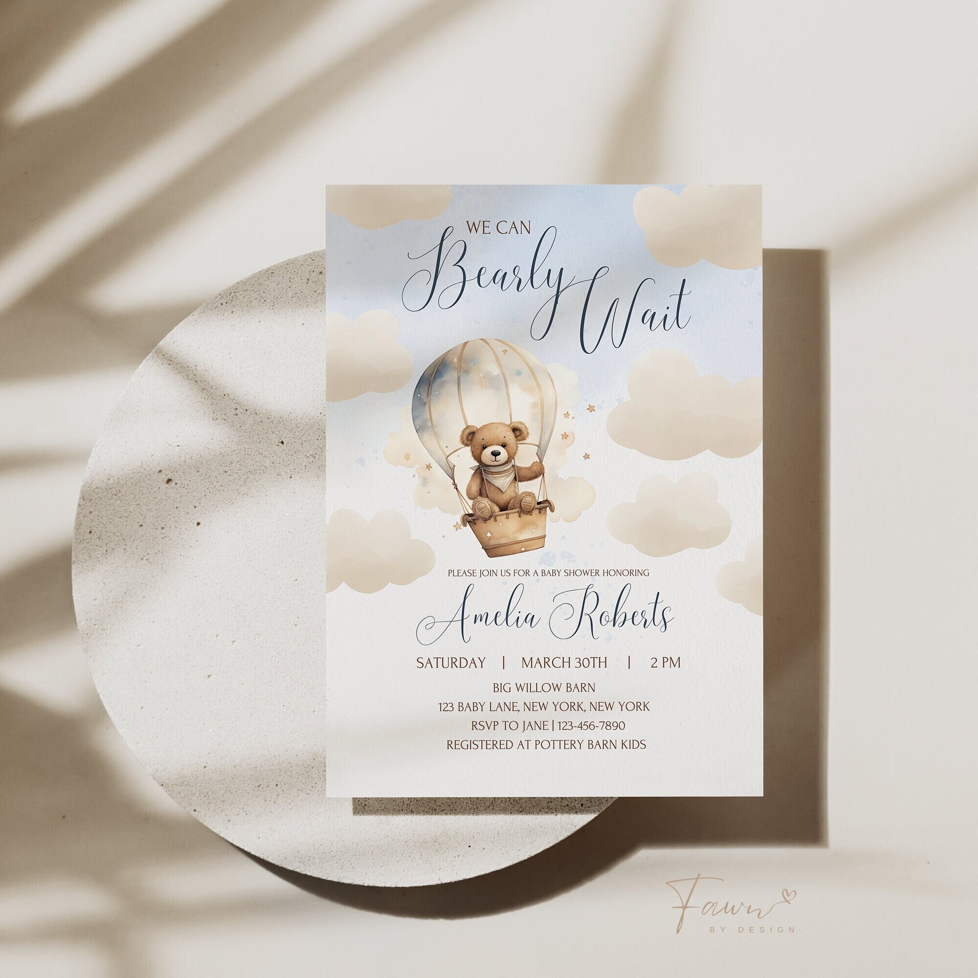 Editable We Can Bearly Wait Invitation, We Can Bearly Wait Baby Shower ...