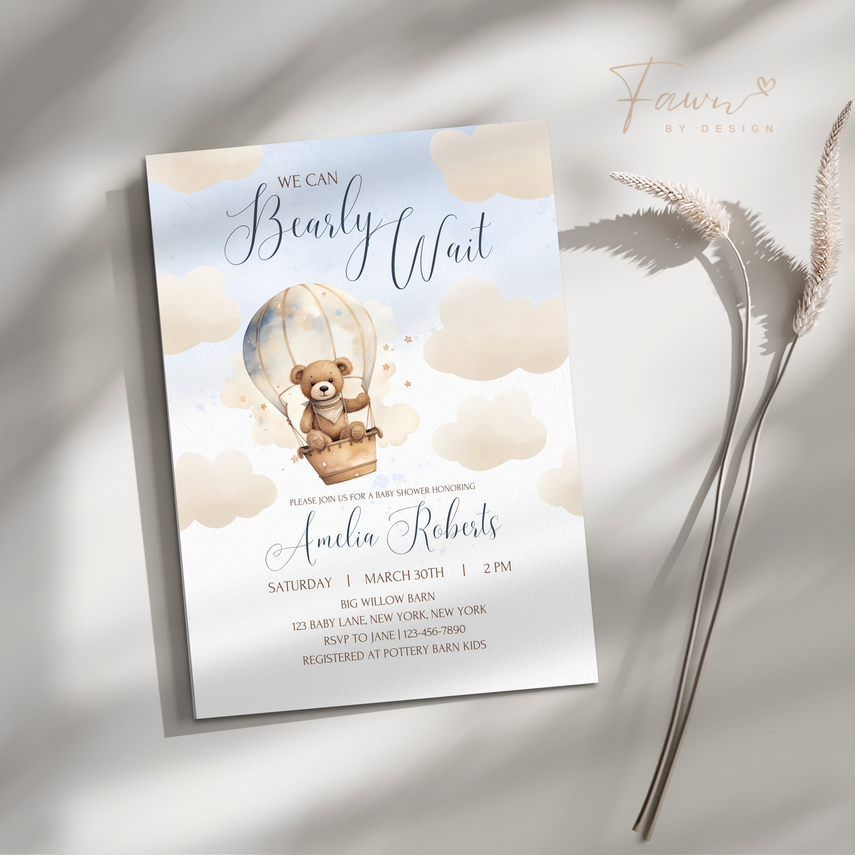 Editable We Can Bearly Wait Invitation, We Can Bearly Wait Baby Shower ...