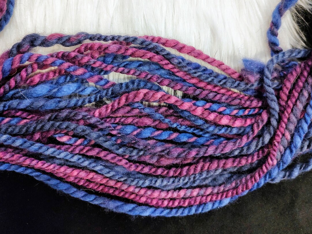 Spilled Ink Handspun BFL Wool Self-striping Art Yarn for Tapestry ...