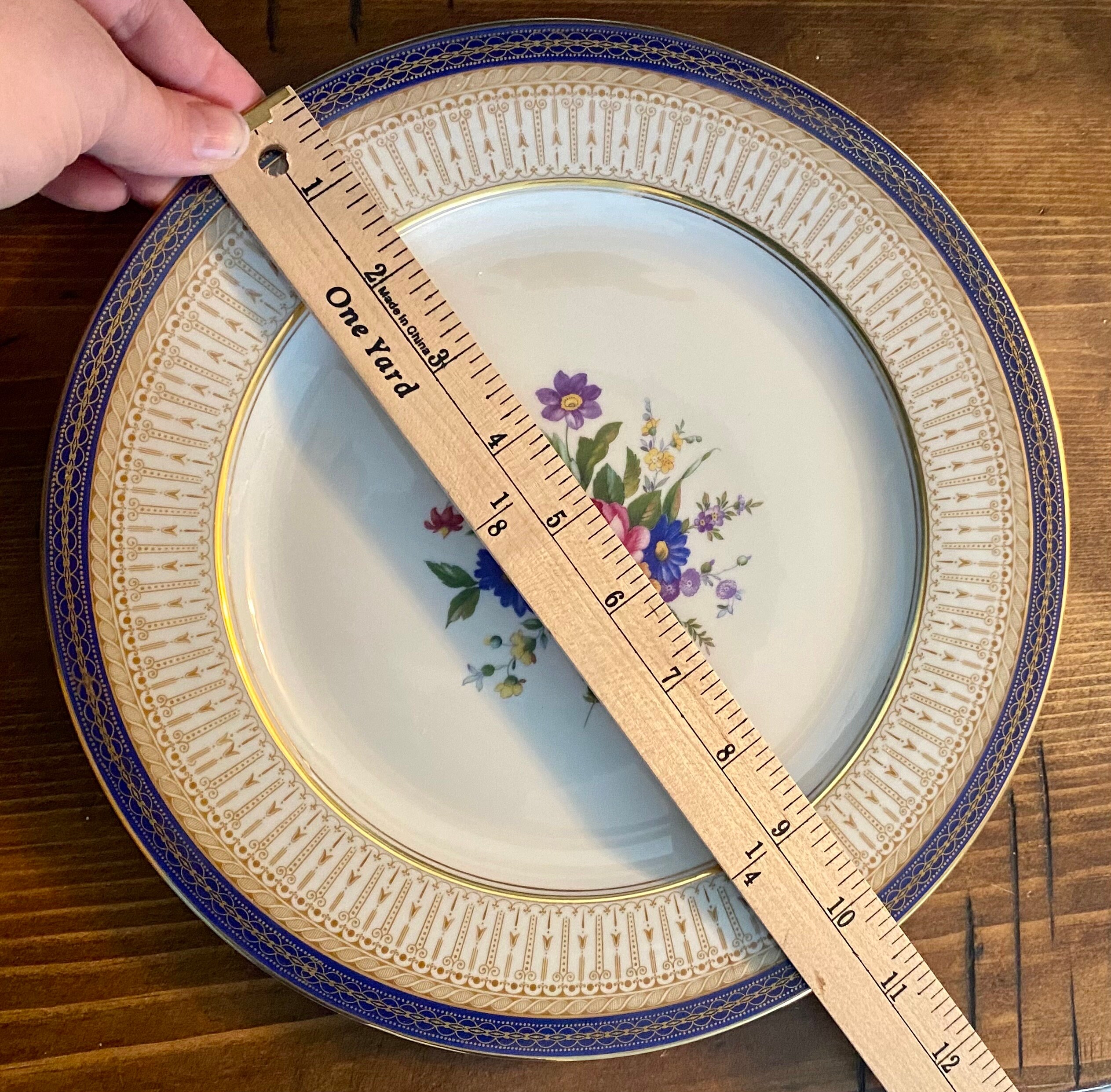 Royal Bayreuth Avon Blue, Royal Blue and Gold Floral Dinner Plate ...