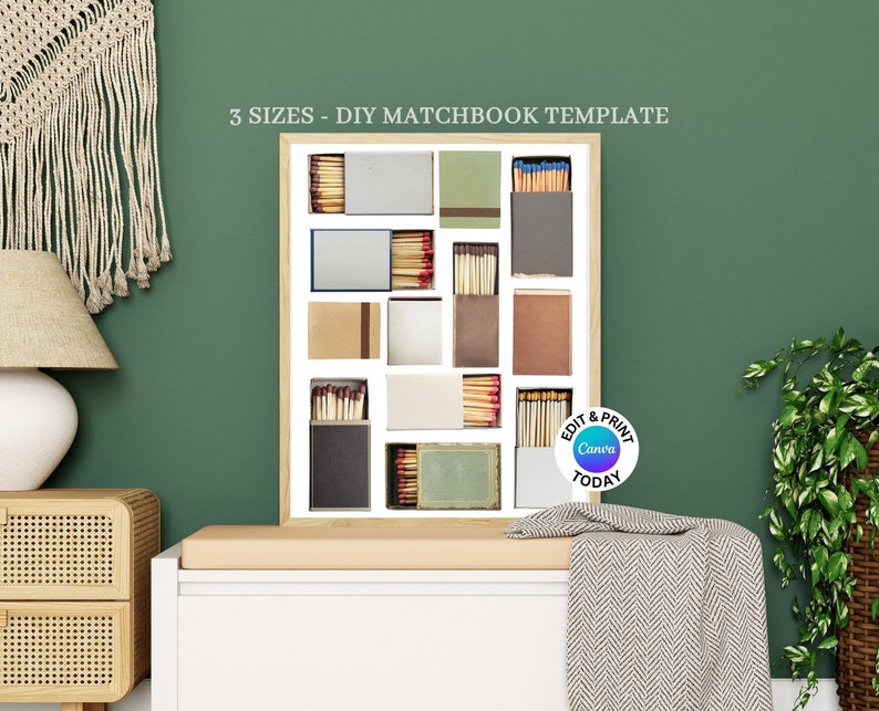 Blank Matchbook Template Canva Matchbox Template for Guys Matchbox Art ...