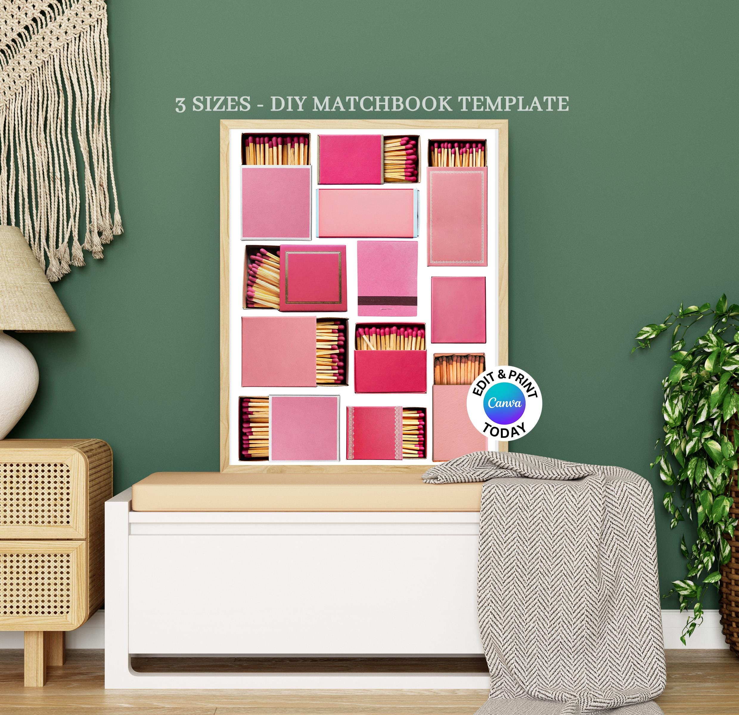 Pink Matchbook Template Blank Matchbox Art Canva Template Match Box ...