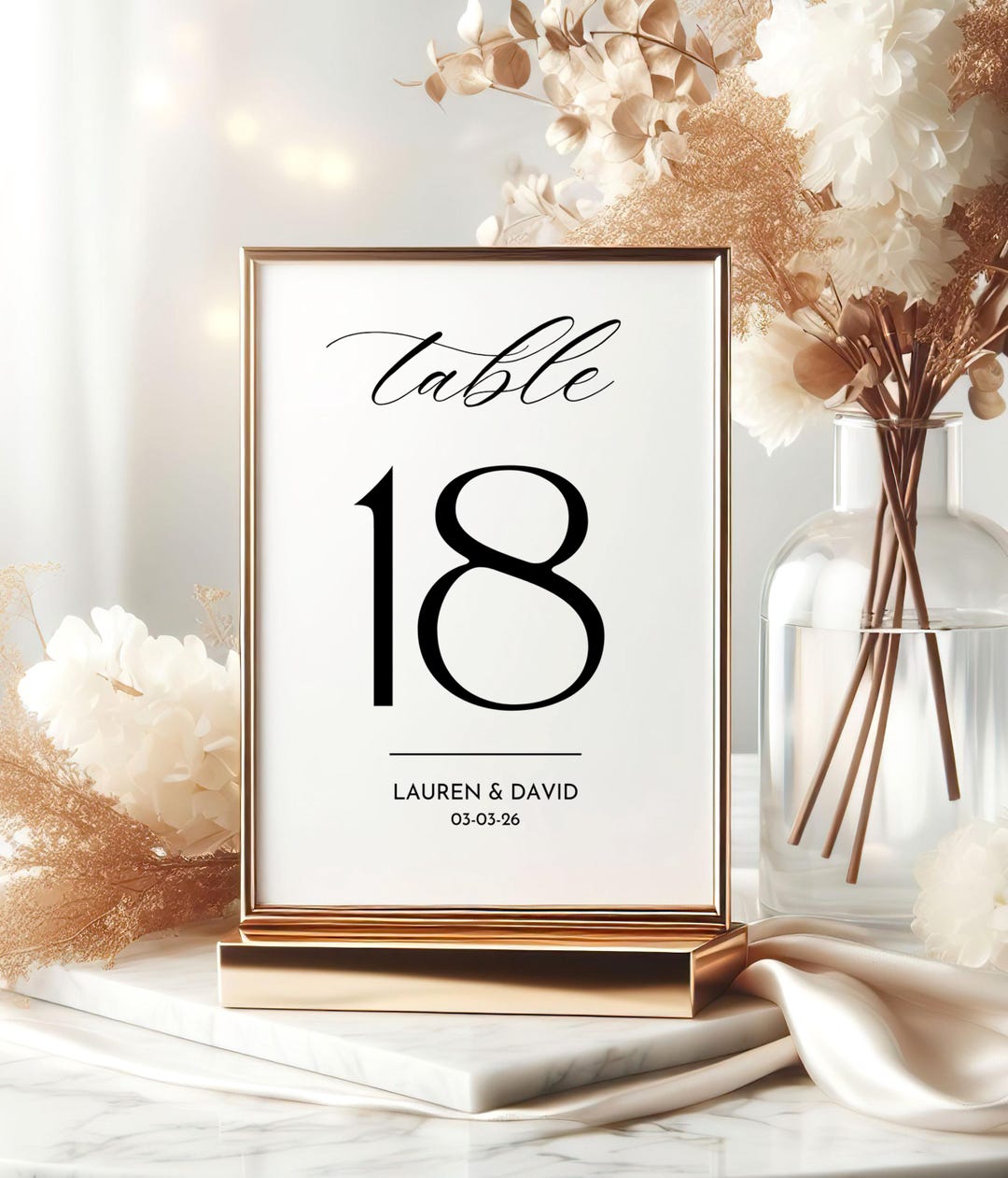 Classic Table Numbers Canva Template Simple Table Numbers DIY Table ...