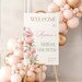 Pink Peonies Welcome Sign Canva Template Bridal Shower Welcome Sign ...