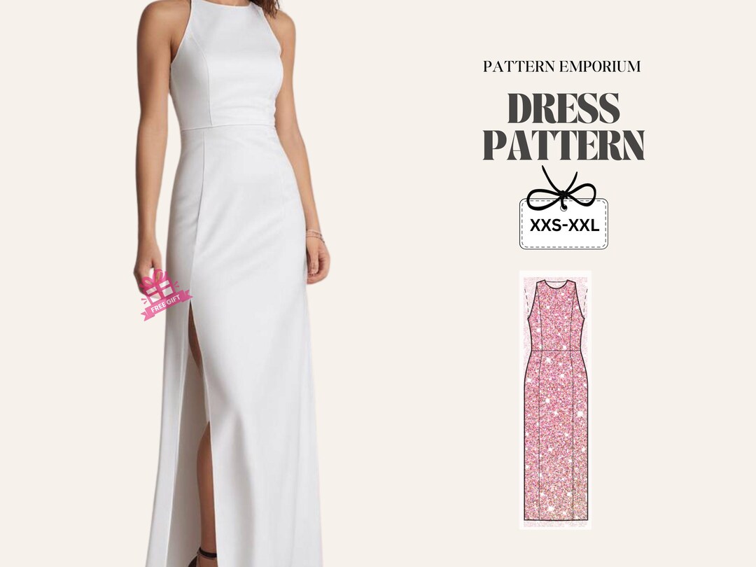 Maxi Dress, Prom Dress Pattern, Formal Dress Pattern, Halter Dress ...