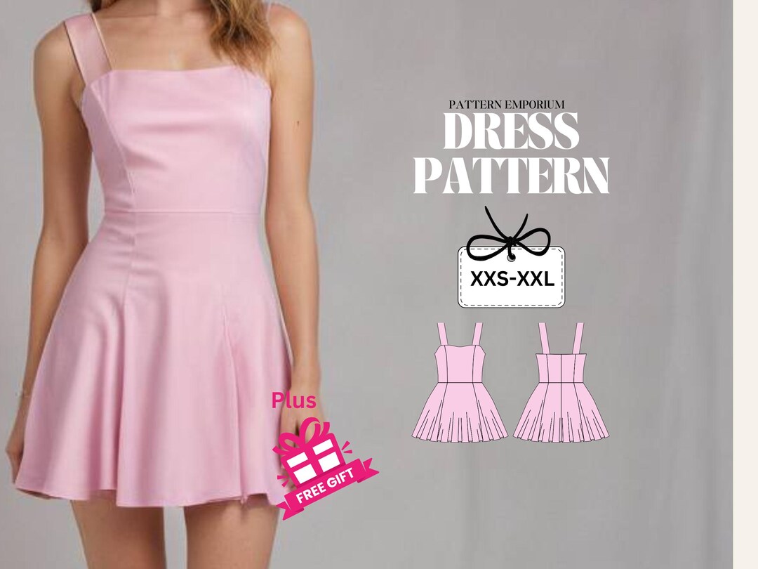 Sewing Patterns for Women's Dresses. Circle Skirt Dress, Skater Skirt ...