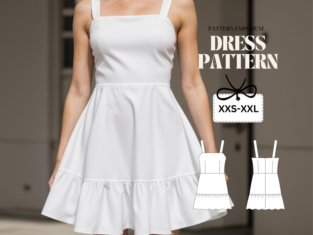 Tiered Dress Sewing Pattern, Women's Dress Patterns, Linen Dress ...