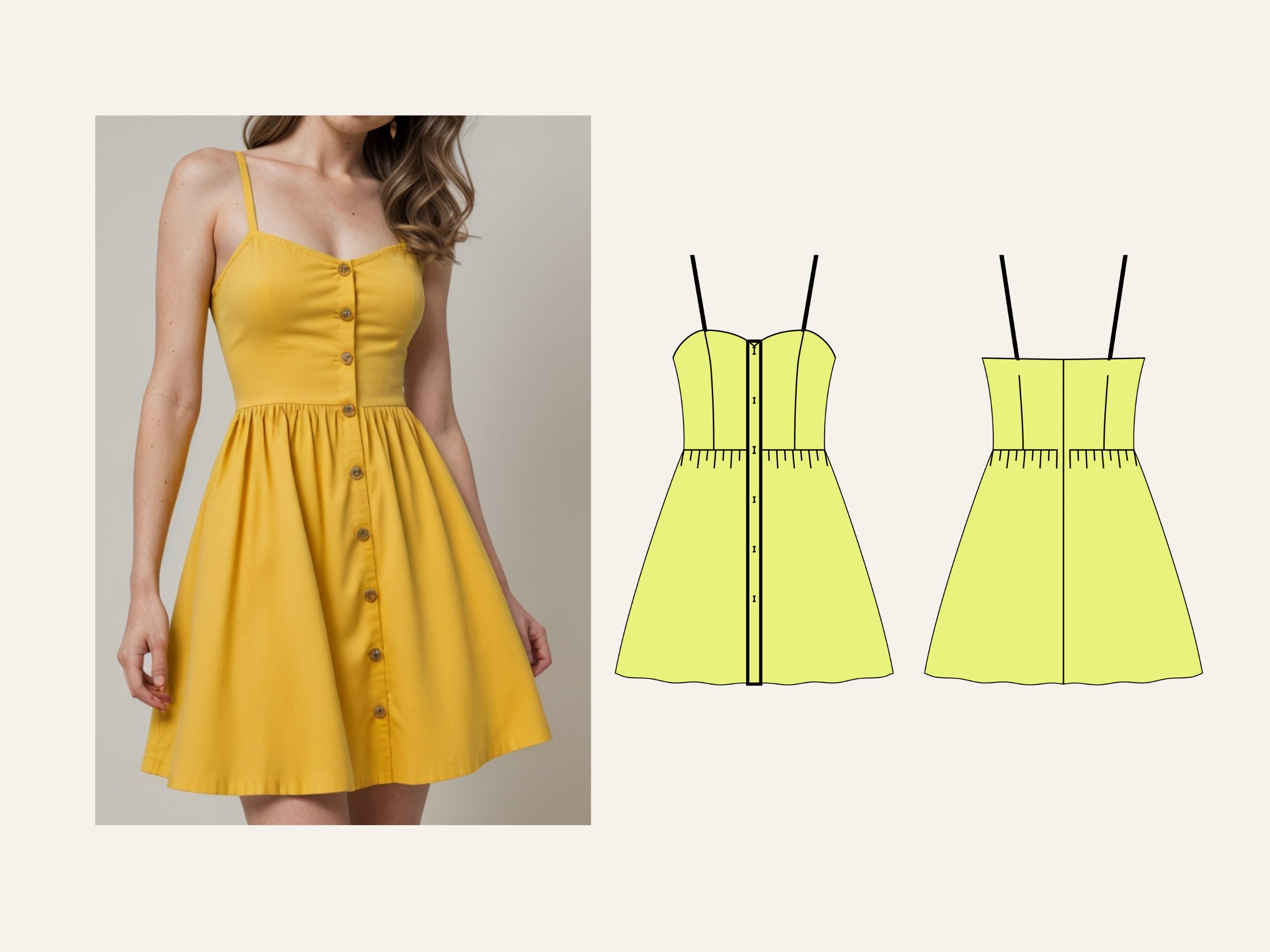 Button up Dress Pattern Cocktail Dress Bustier Dress Sewing Pattern ...
