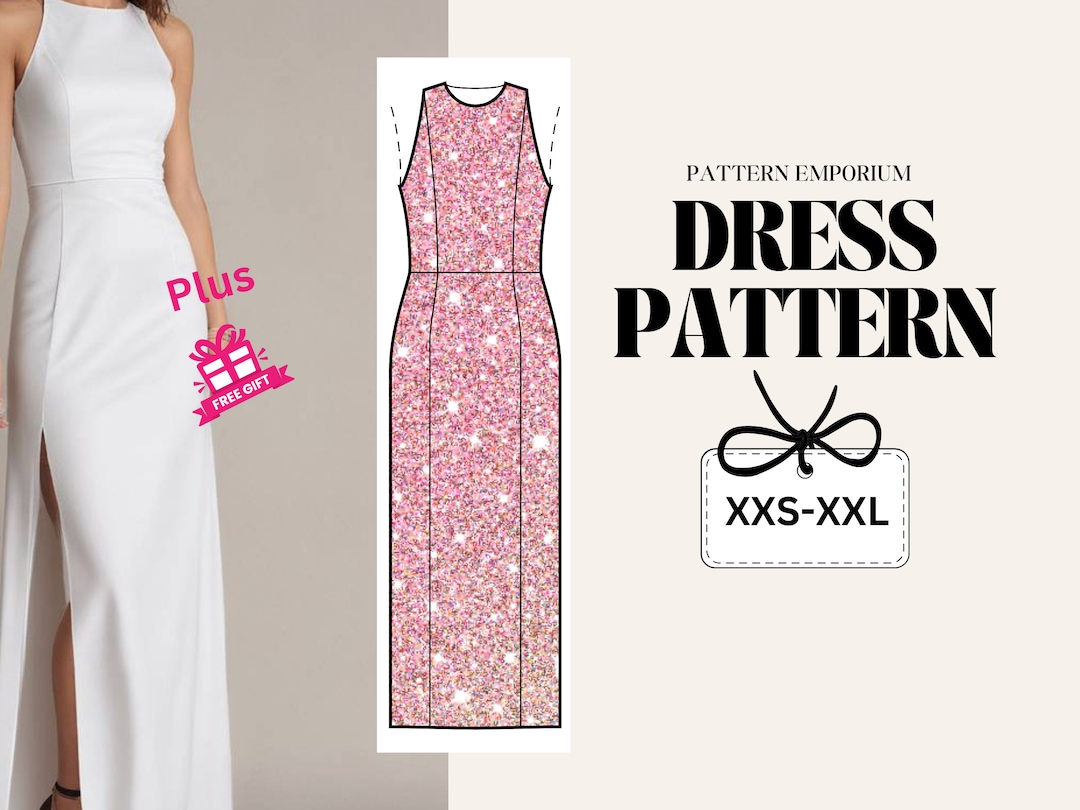 Maxi Dress, Prom Dress Pattern, Formal Dress Pattern, Halter Dress ...