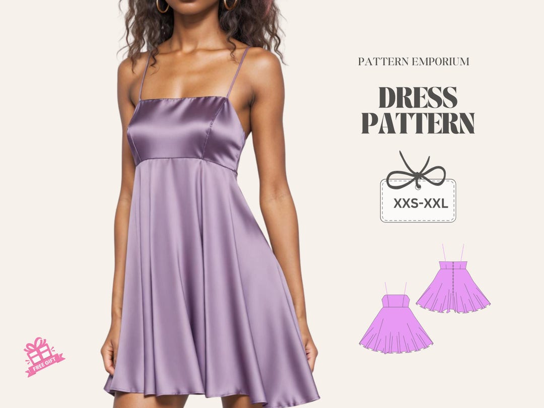 Mini Dress Pattern| Slip Dress Pattern| Simple Dress Pattern| Cocktail ...