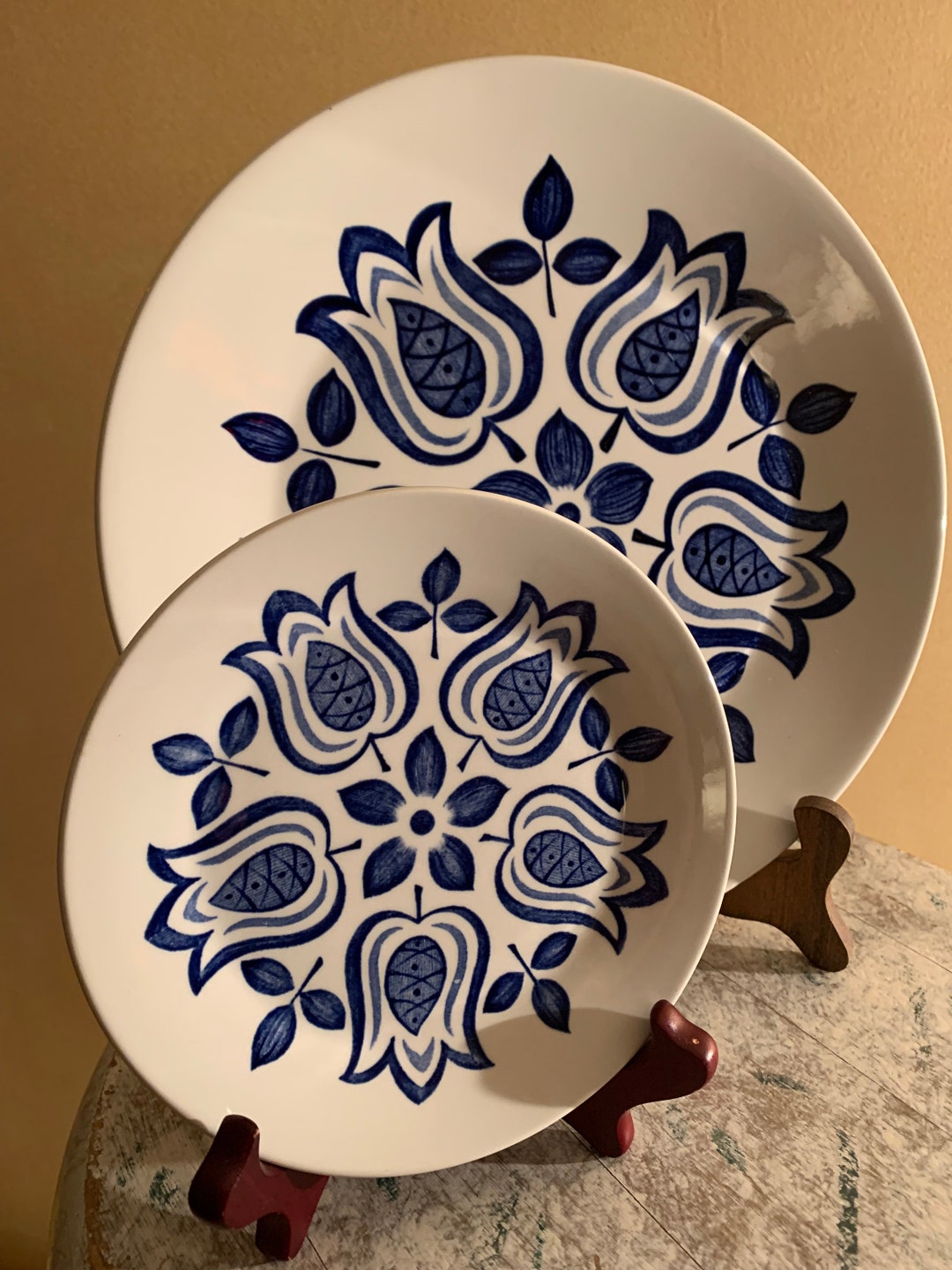 J. & G. MEAKIN England Ironstone Plates TULIP TIME Blue - Etsy