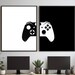 Gaming Controller Prints, Set of 2 Black and White Gaming Wall Art ...