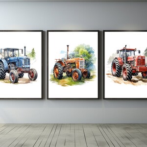 Tractor Nursery Prints, Set of 3 Digital Prints, Farm Truck Prints ...