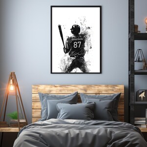 Personalized Baseball Prints Set: Black & White Sports Decor (digital ...