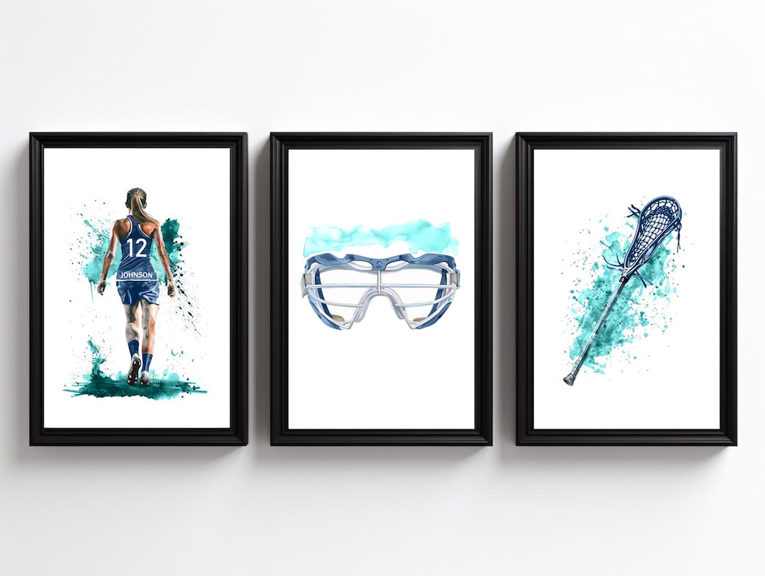 Personalized Lacrosse Girl Prints: Custom Name & Number (digital ...