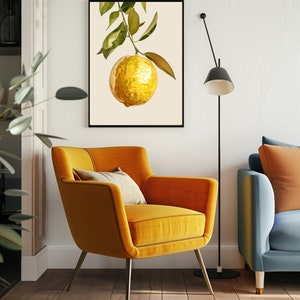 Retro Lemon Disco Ball Print: Funky Bar Cart Art (digital Download) - Etsy
