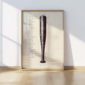 Retro Baseball Blueprint Art Prints: Custom Name & Number (digital ...