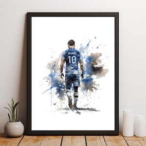 Personalised Soccer Set of 3 Prints, Custom Football Wall Art, Gift for ...