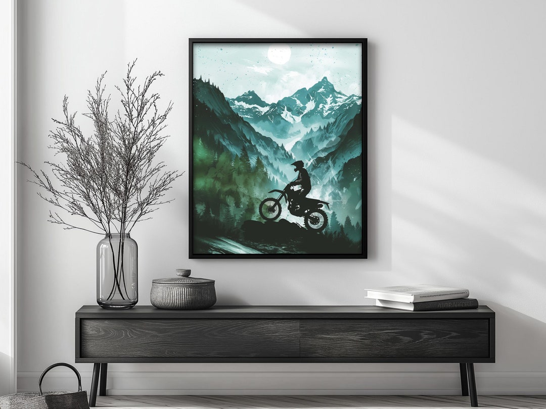 Motocross Mountain Wall Art Printable, Off-road Biker Poster, Adventure ...