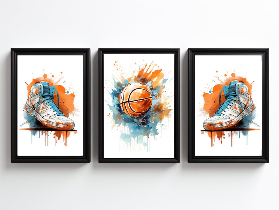 Basketball Wall Art, Set of 3 Basketball Prints, Nursery Sport Prints ...