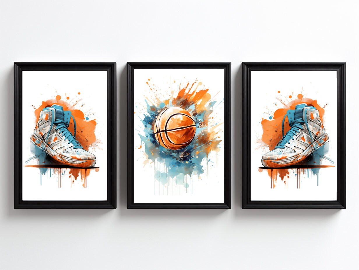 Basketball Wall Art, Set of 3 Basketball Prints, Nursery Sport Prints ...