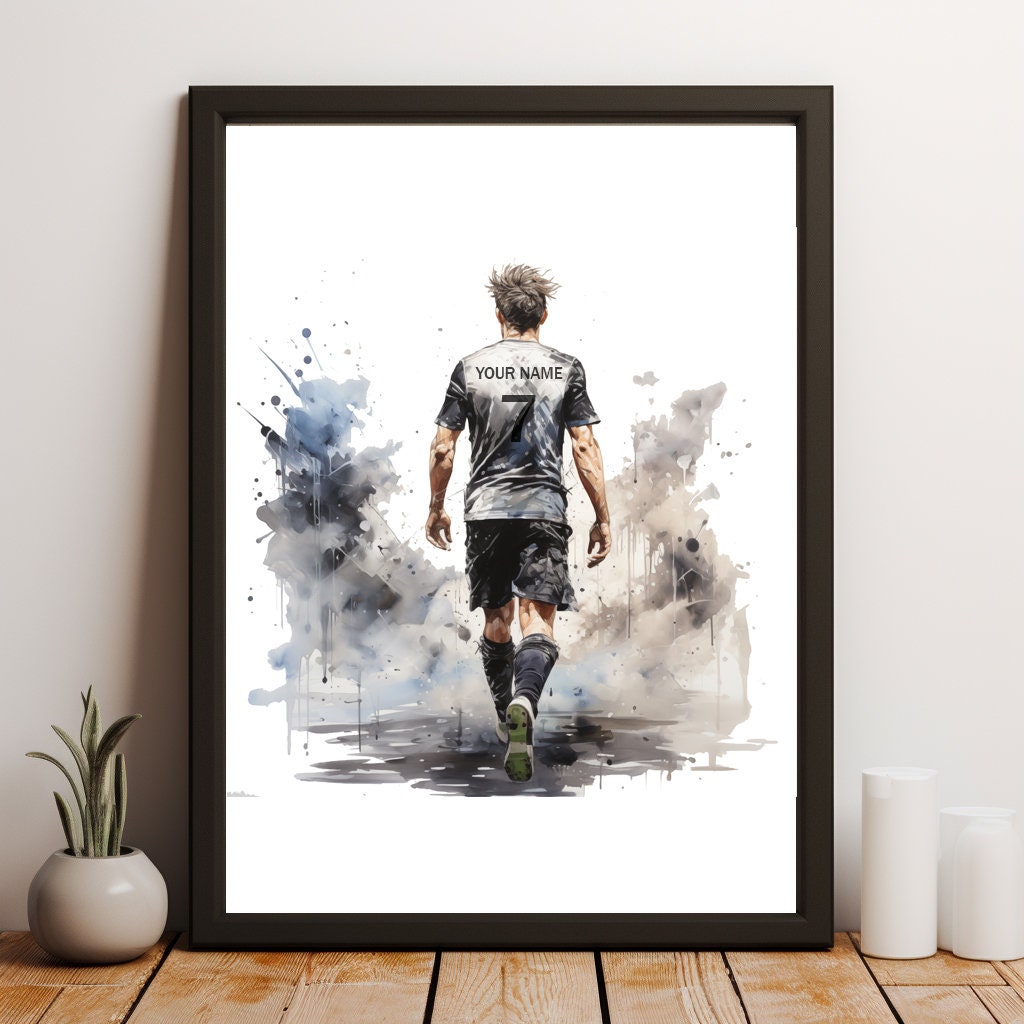 Personalized Soccer Prints, Custom Football Wall Art, Teen Boys Bedroom ...