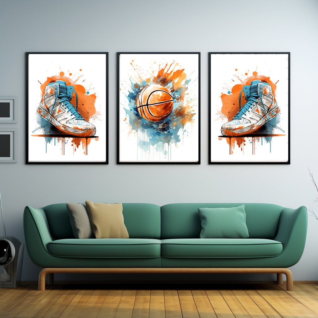 Basketball Wall Art, Set of 3 Basketball Prints, Nursery Sport Prints ...