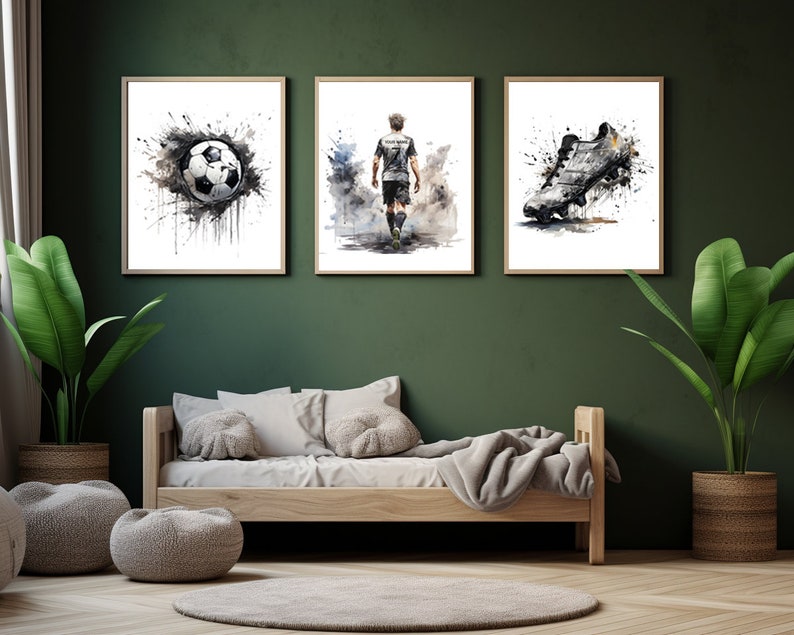 Personalized Soccer Prints, Custom Football Wall Art, Teen Boys Bedroom ...